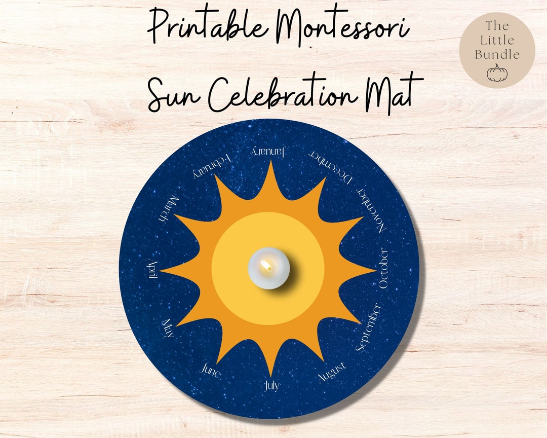 Montessori Sun Celebration Mat Printable Montessori Birthday Mat ...