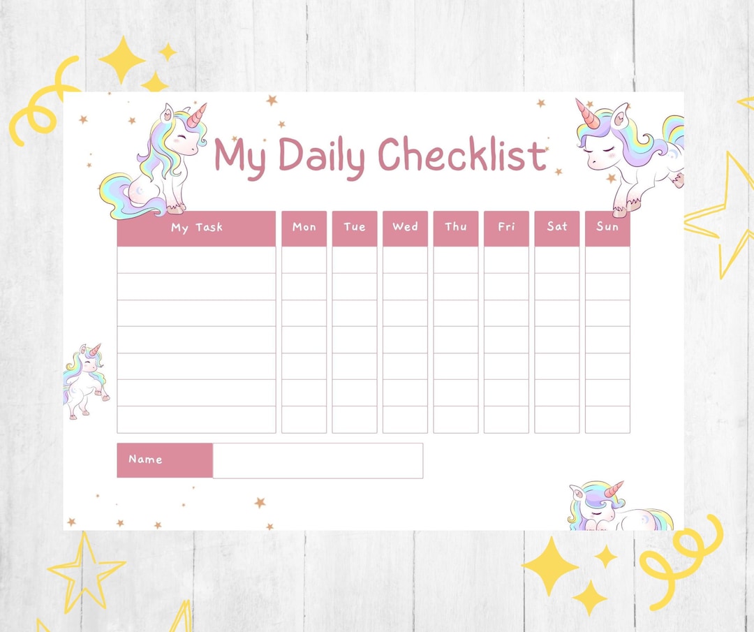Kids Printable Checklist, Checklist Printable Kids Routine Chart Kids ...