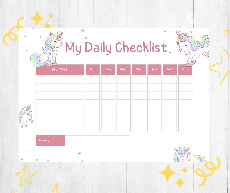 Kids Printable Checklist, Checklist Printable Kids Routine Chart Kids ...