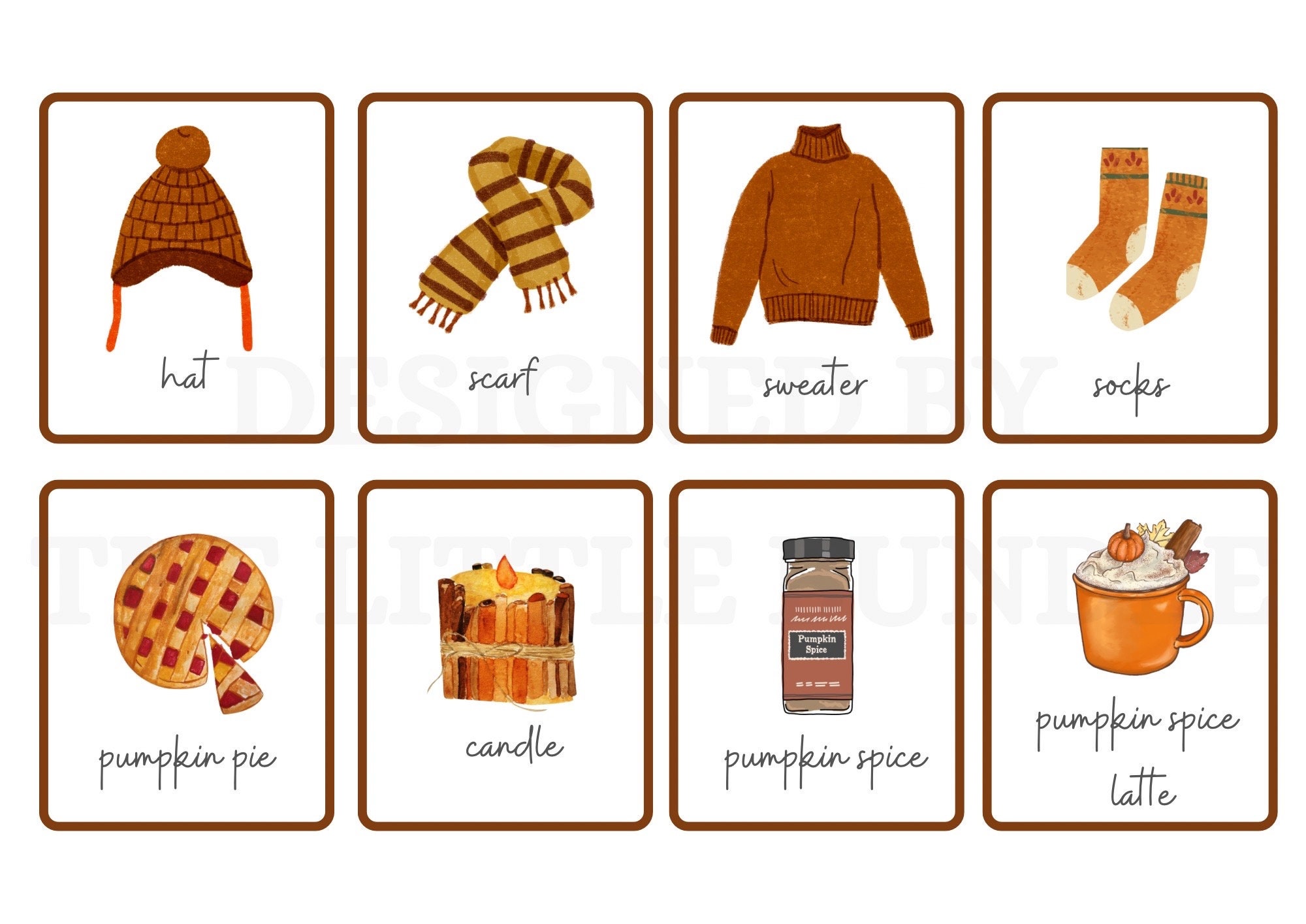 Autumn Flashcards, Fall Flashcards Printable Flashcards Printable ...