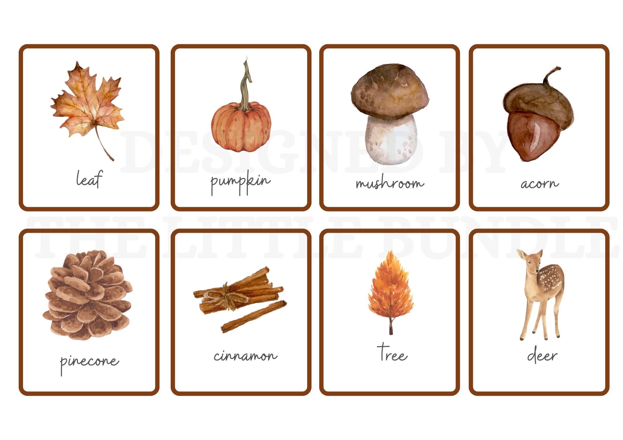 Printable Autumn Activities Fall Flashcards Printable - Etsy Australia
