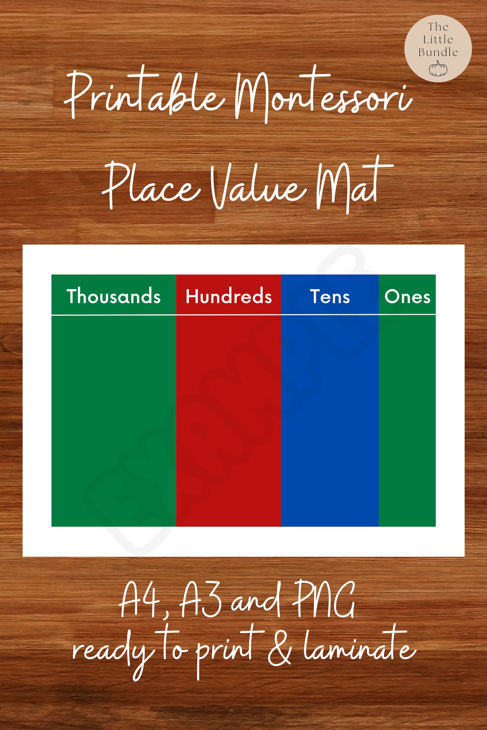 Printable Montessori Place Value Mat, Montessori Mat Montessori Golden ...