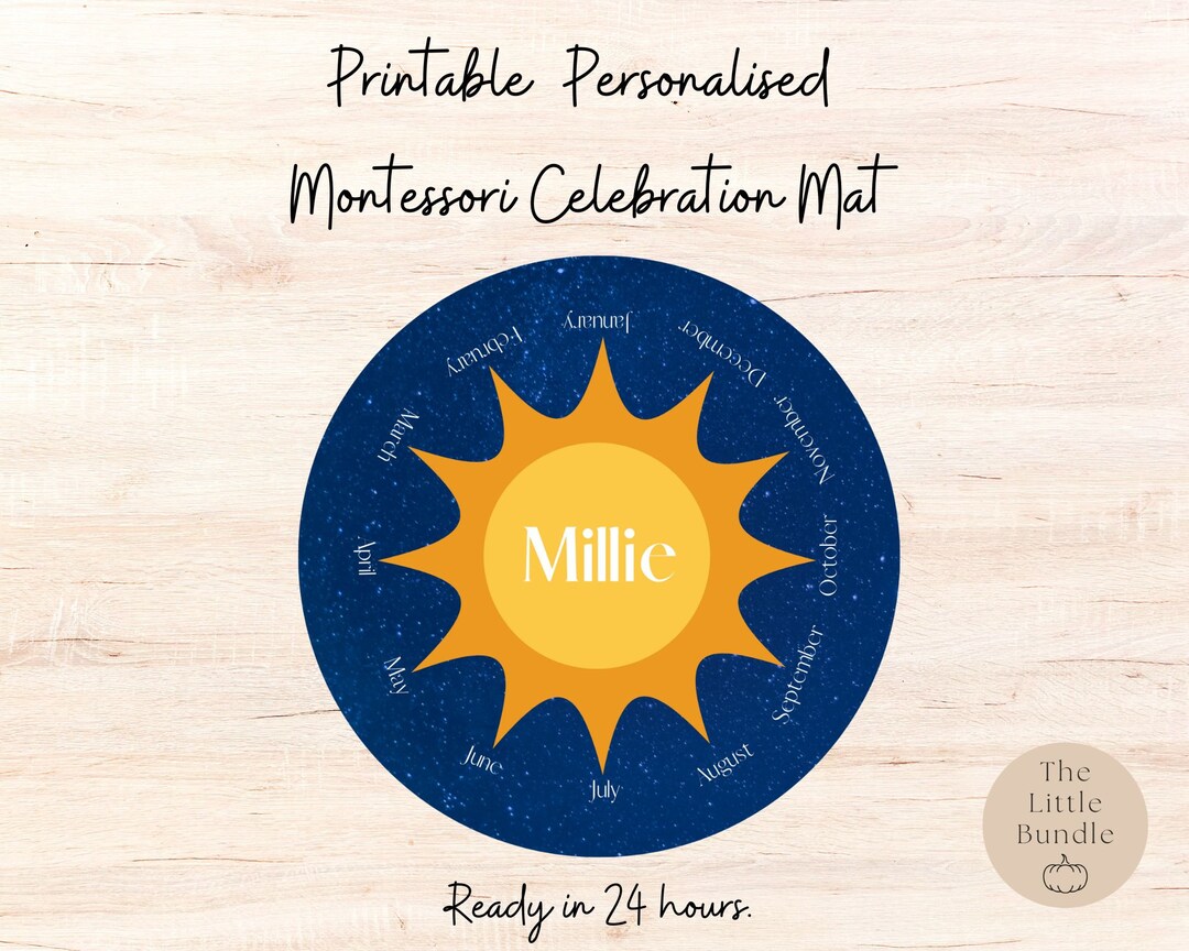 Montessori Sun Celebration Mat Printable Montessori Birthday Mat ...