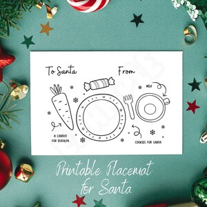 Christmas Coloring Mat Printable Holiday DIY Decor Kids Fun Kids Table ...