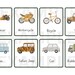 Printable Vehicle Flashcards for Kids Watercolor Trucks Diggers Rescue ...