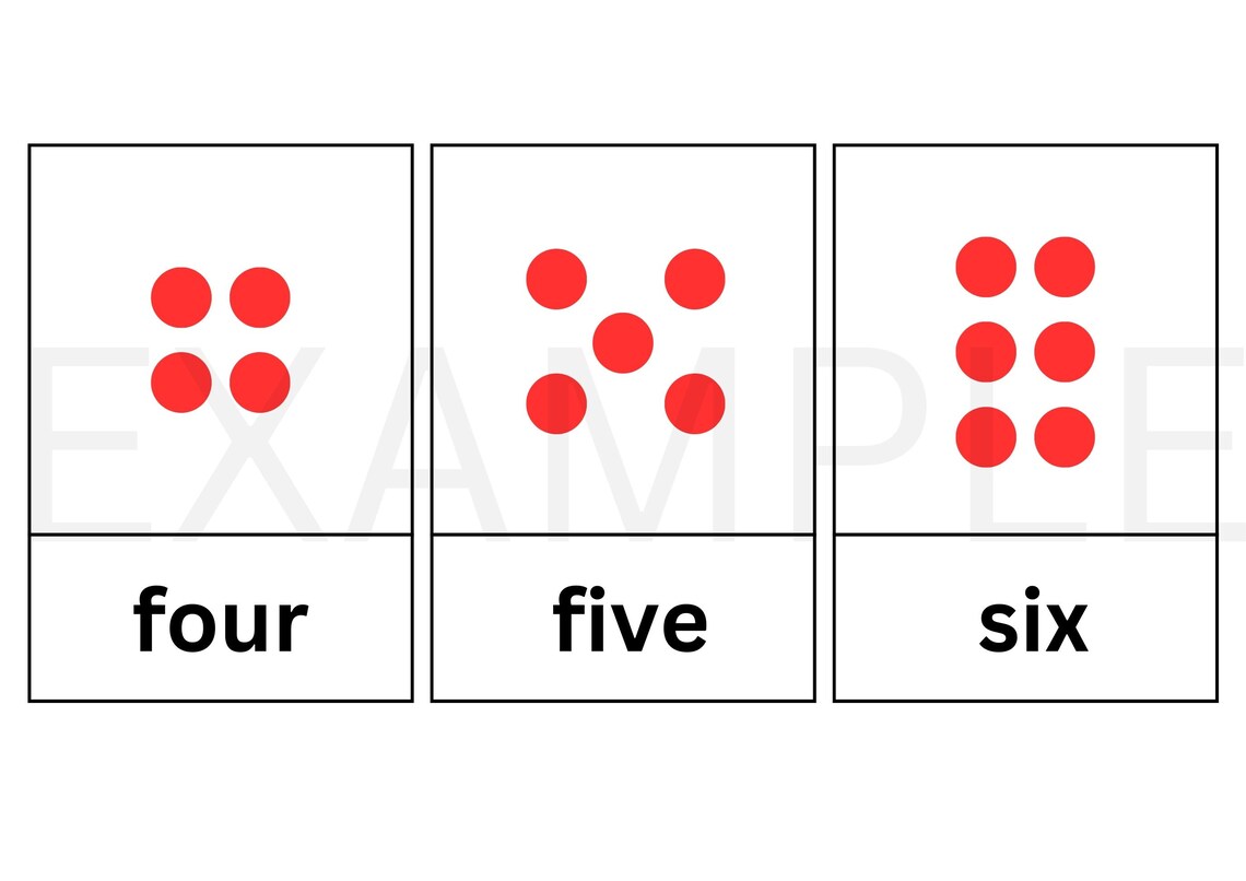 Counting Flashcards Montessori Three Part Cards Montessori - Etsy Australia
