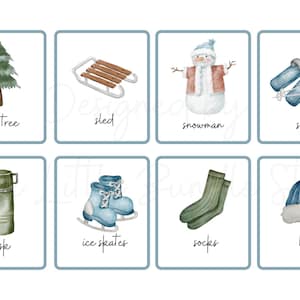 Printable Winter Activities, Winter Flashcards Printable Threading ...