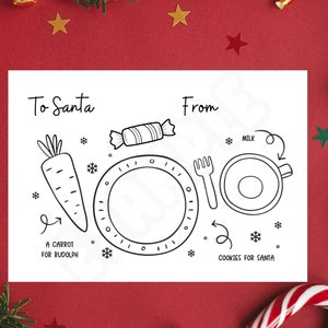 Christmas Coloring Mat Printable Holiday DIY Decor Kids Fun Kids Table ...