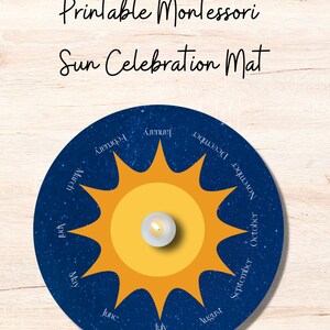 Montessori Sun Celebration Mat Printable Montessori Birthday Mat ...