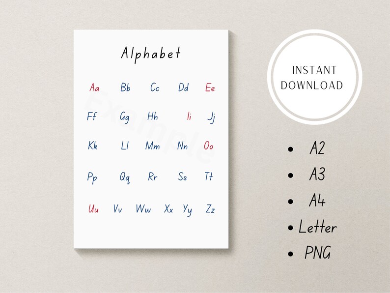 Printable Montessori Alphabet Poster Montessori Letters - Etsy Australia