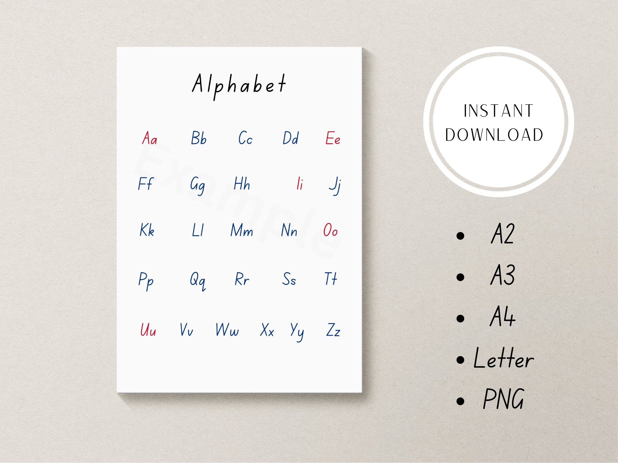 Printable Montessori Alphabet Poster Montessori Letters - Etsy Australia