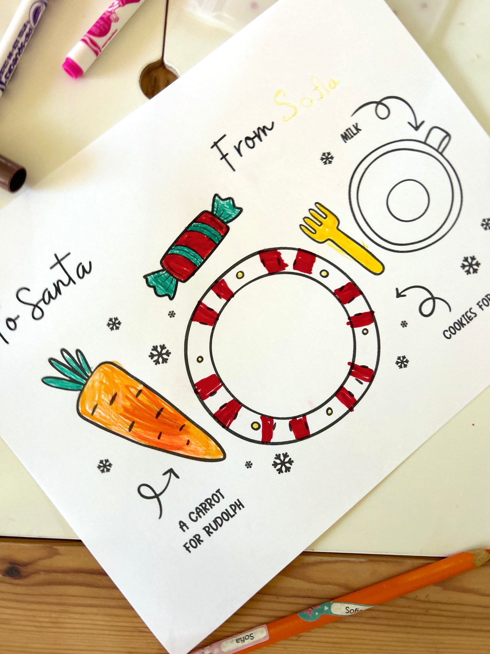 Christmas Coloring Mat Printable Holiday DIY Decor Kids Fun Kids Table ...
