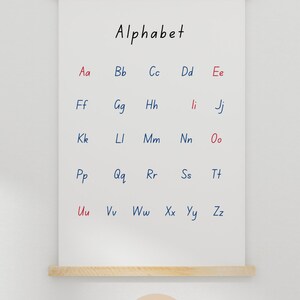 Printable Montessori Alphabet Poster, Montessori Letters Poster ...