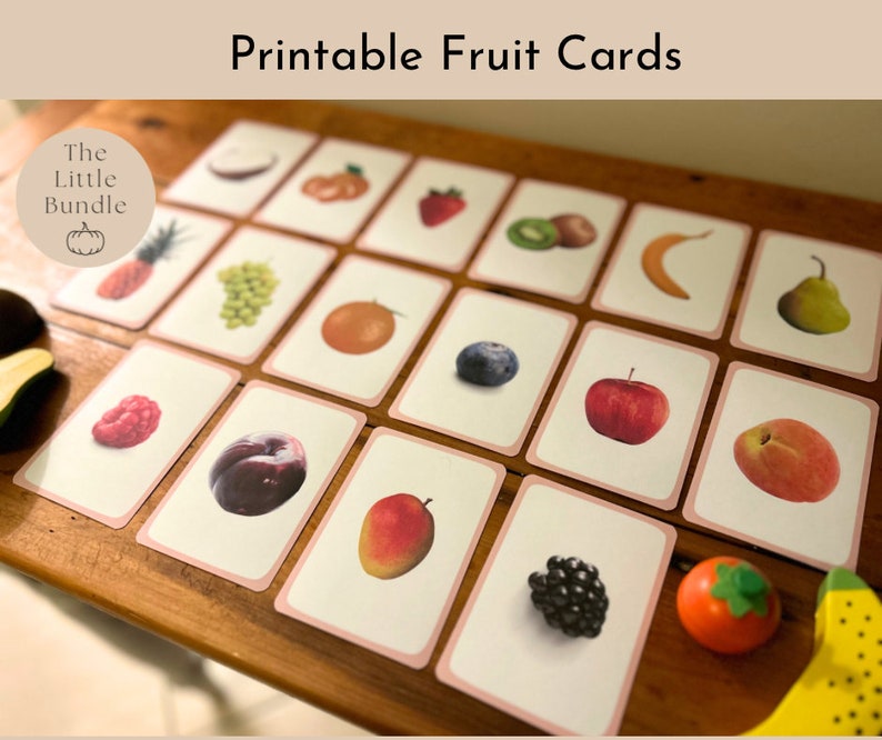 Fruit Flashcards Printable Montessori Flash Cards Fruit - Etsy Australia