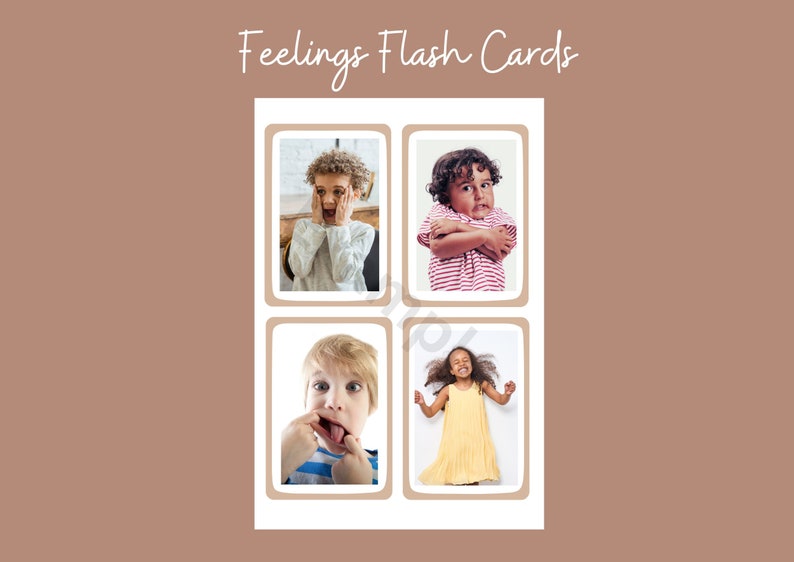 Homeschool Printable Montessori Printable Flashcard Emotions - Etsy