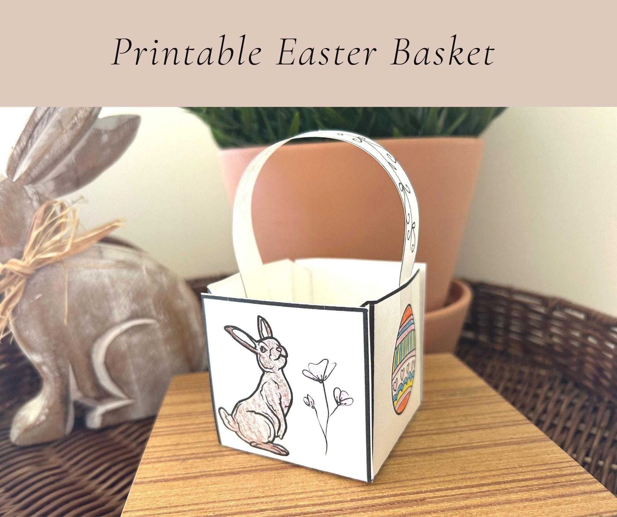 Easter Basket Printable Template for Kids Easter Basket Craft Printable Easter Basket Easter Egg ...