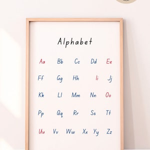 Printable Montessori Alphabet Poster, Montessori Letters Poster ...