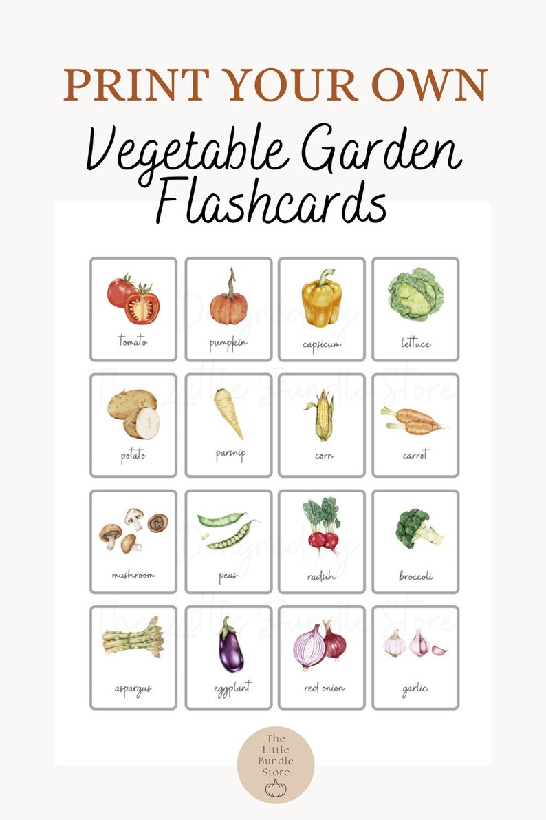 Vegetable Flashcards Print Learning Preschool Veggies Kids - Etsy Australia