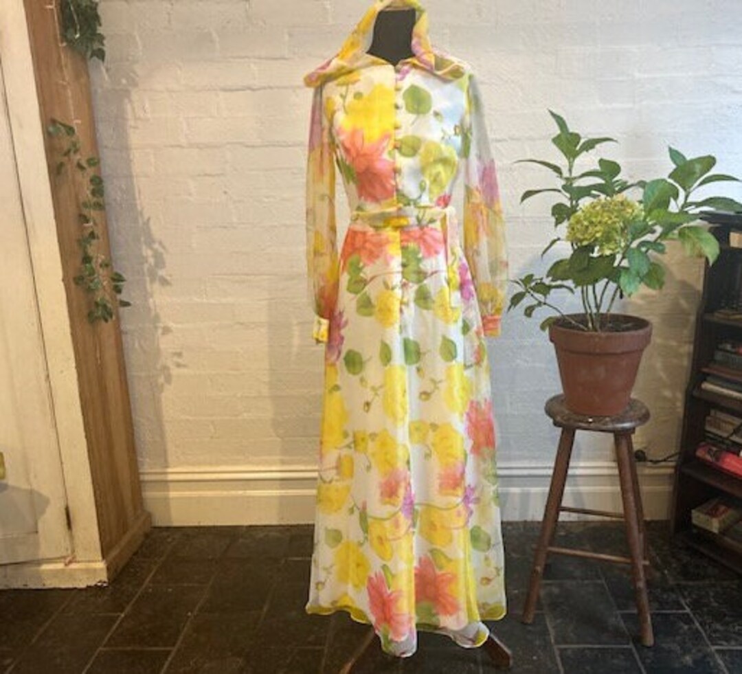Original 1960s Maxi Dress With Hood by Ricky Richards - Etsy