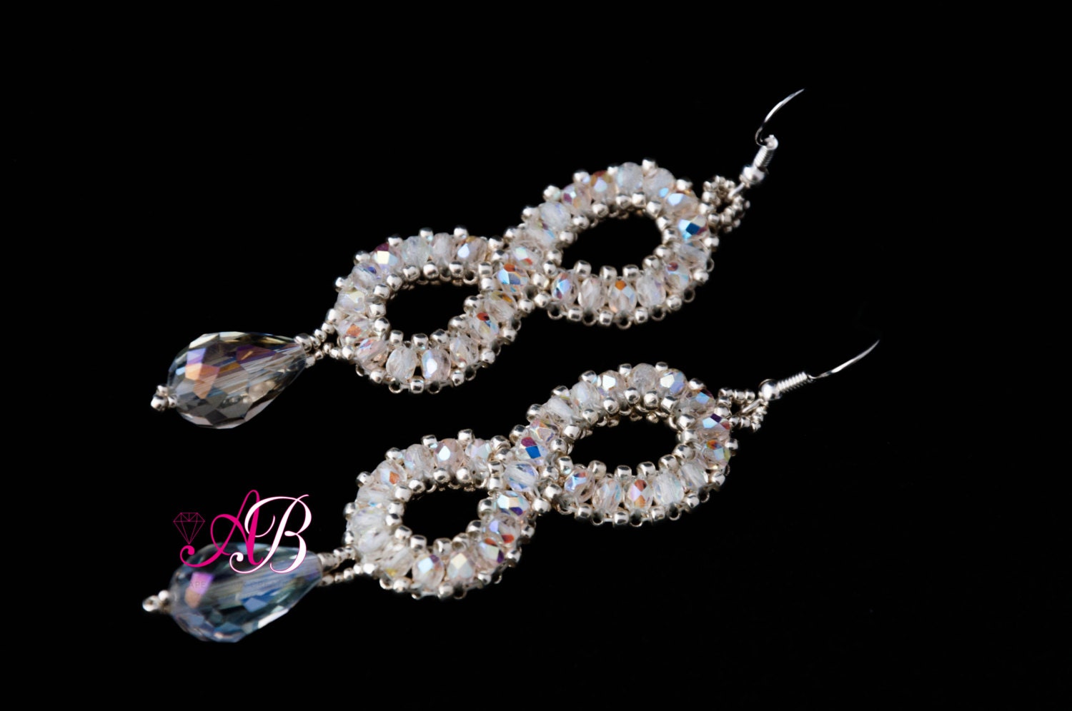 TUTORIAL Earrings Pattern PDF Crystal Infinity - Etsy