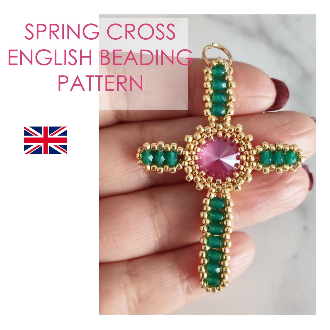 Spring Cross Pattern Cross Pendant PDF Photo Tutorial Easter | Etsy