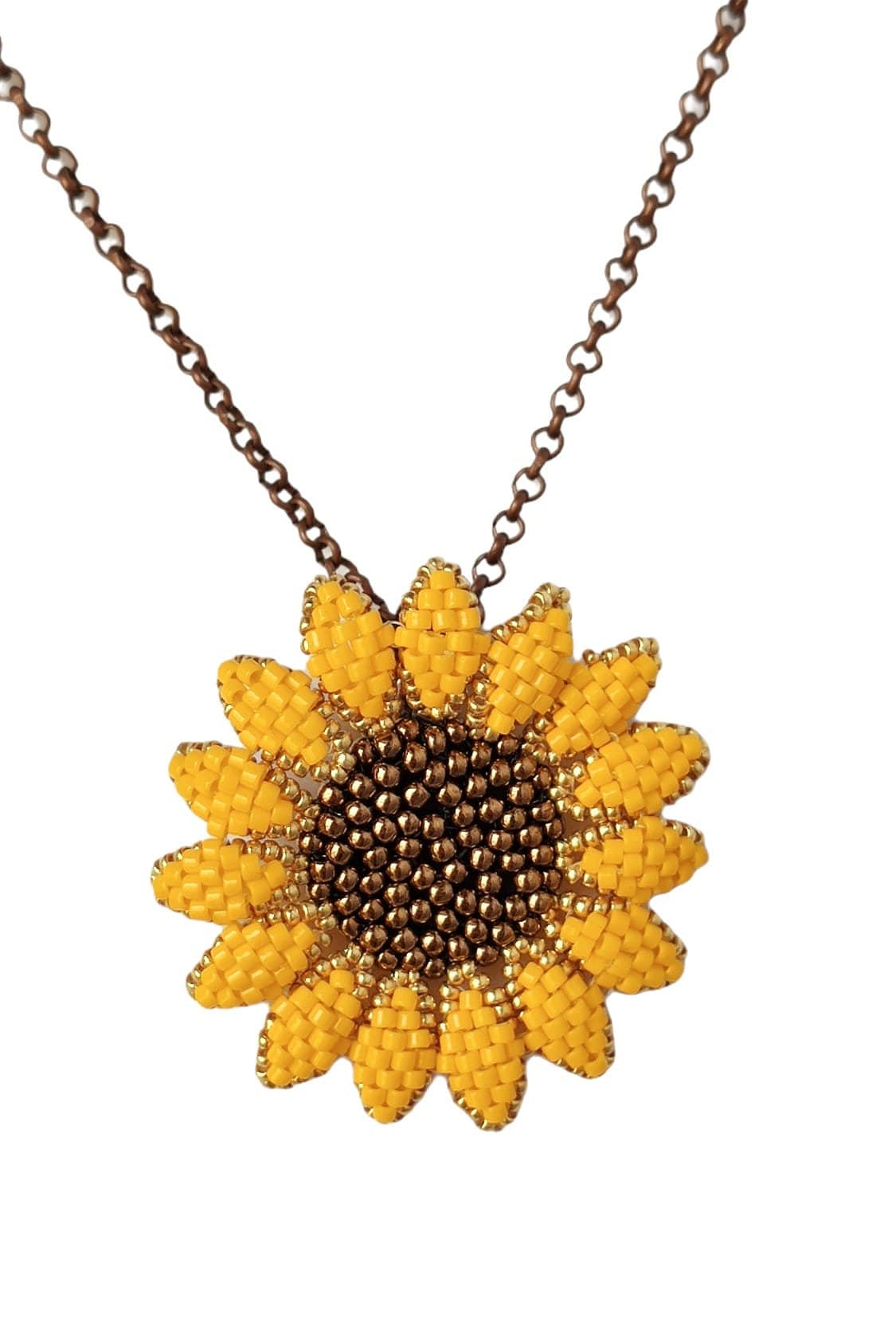 Beaded Sunflower pattern Sunflower Pendant PDF Photo | Etsy