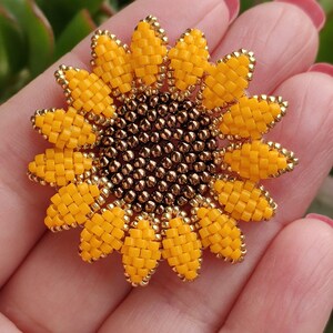 Beaded Sunflower pattern Sunflower Pendant PDF Photo | Etsy