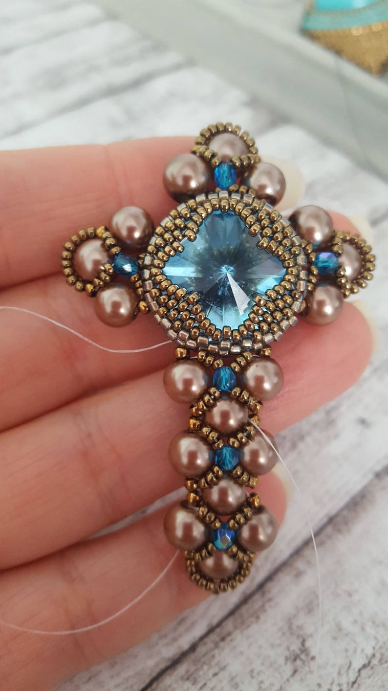 Pearls Beaded September Cross Pattern - Instructions ENG/ ITA Pdf ...