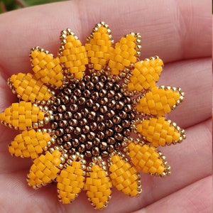 Beaded Sunflower pattern Sunflower Pendant PDF Photo | Etsy