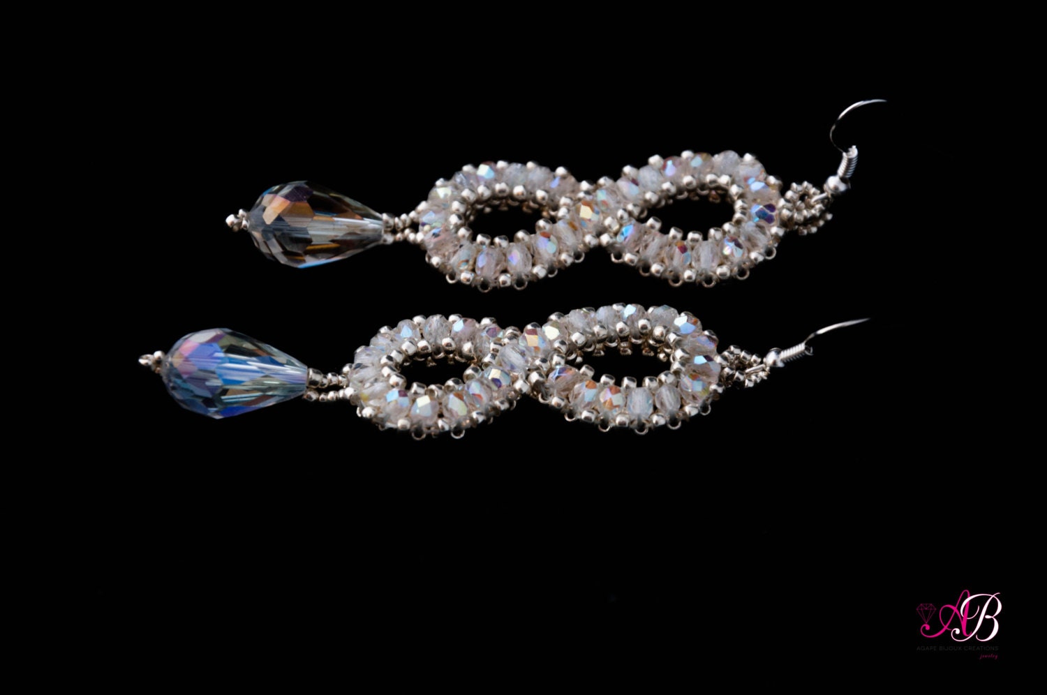 TUTORIAL Earrings Pattern PDF Crystal Infinity - Etsy