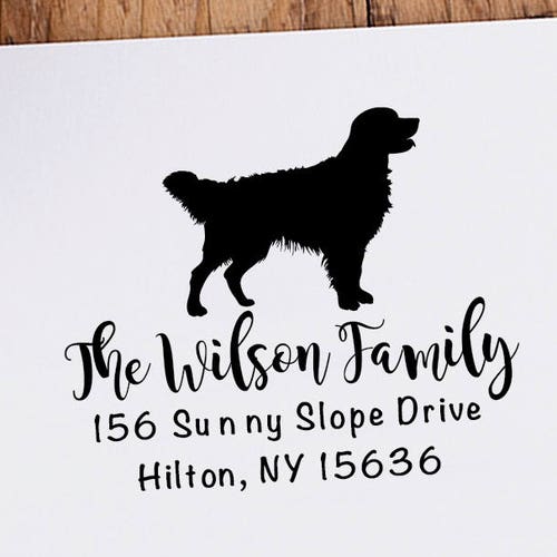 Golden Retriever Custom Address Stamp Self Inking Golden - Etsy