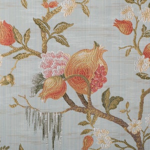 5 or 10 Yards - Scalamandre Melograno Sky Blue Luxury Italian Lampas ...