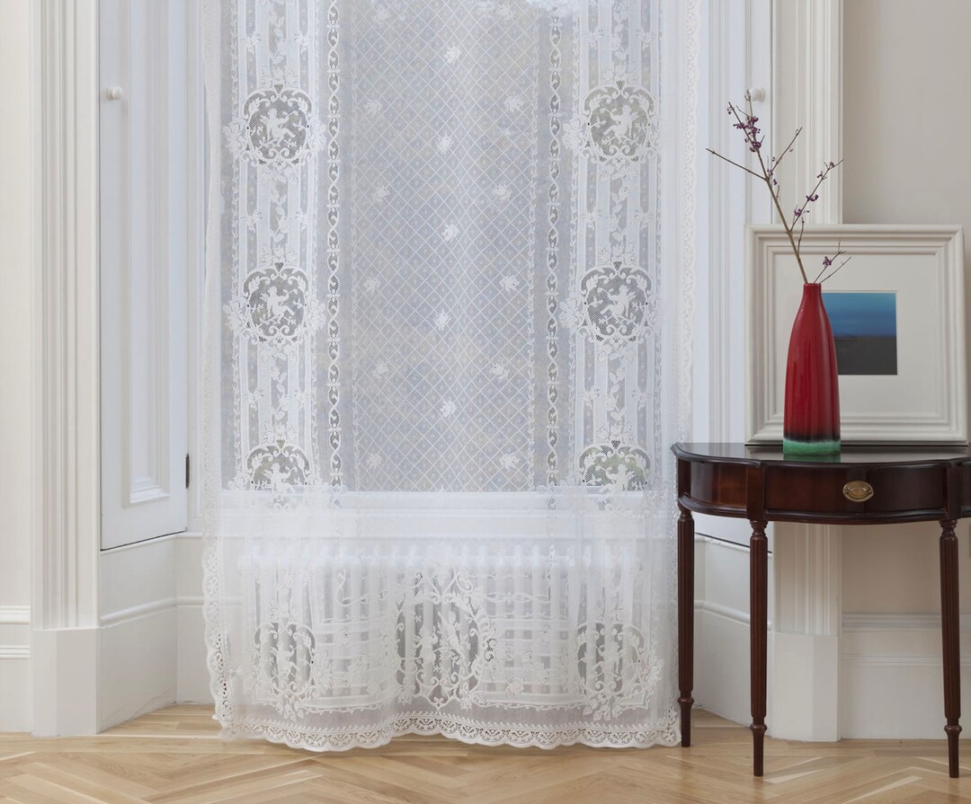 Romantic Vintage Shabby Chic Lace Window / Curtain Sheer Panel ...