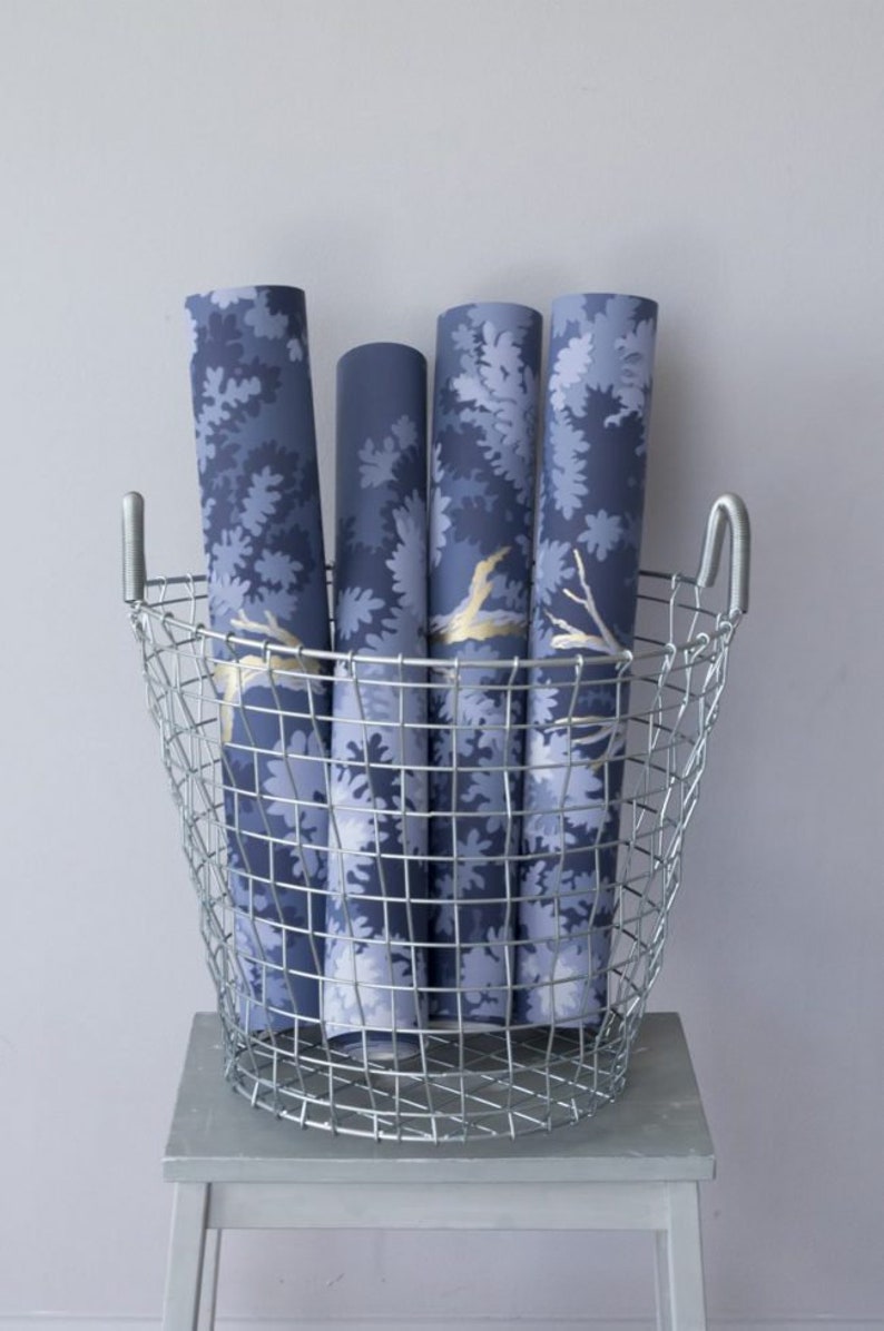 Forest trees leaves wallpaper Scalamandre Sandberg Raphael | Etsy