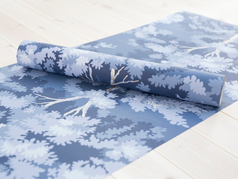 Forest trees leaves wallpaper Scalamandre Sandberg Raphael | Etsy