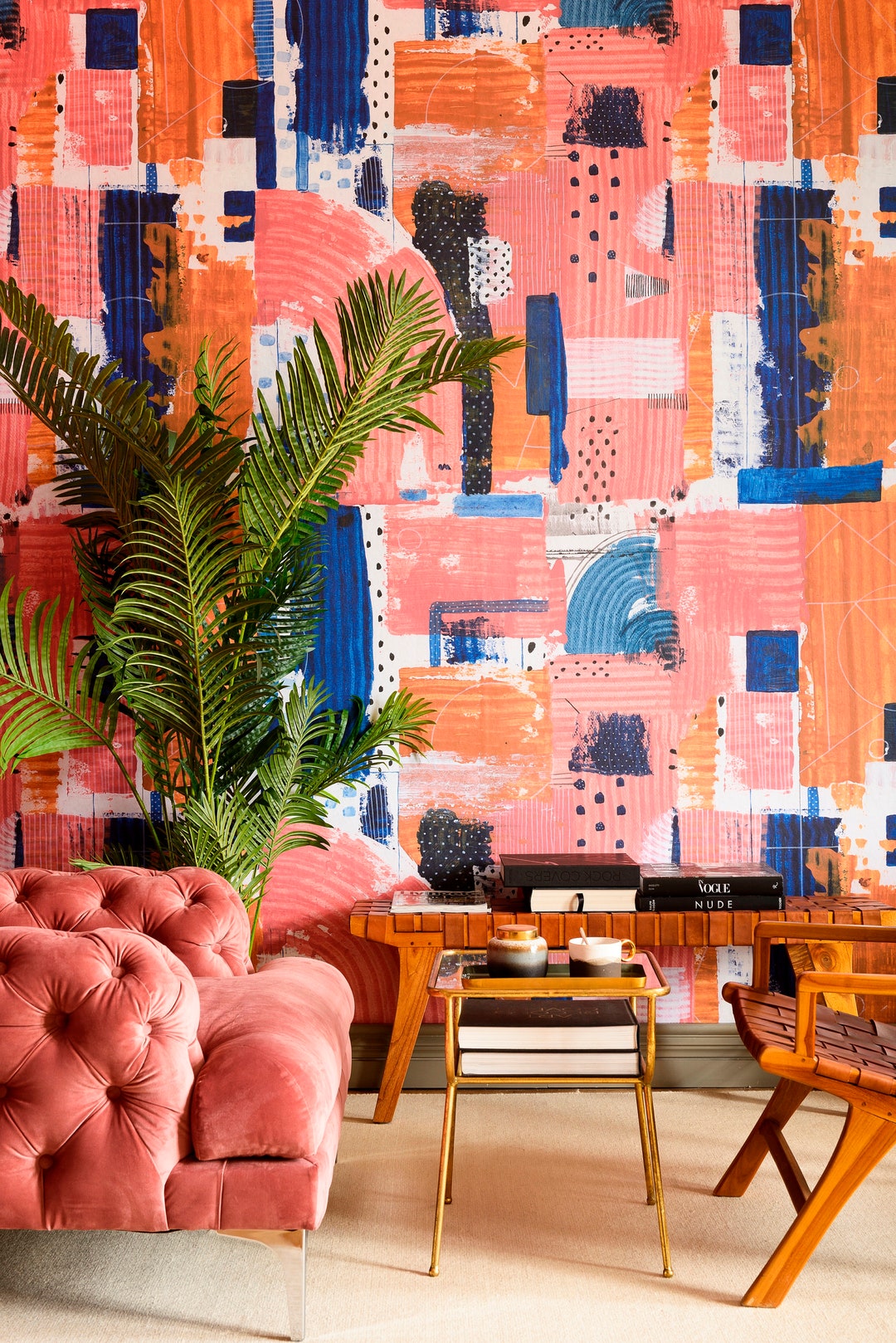 Dramatic Abstract Artwork Painting-like Wallpaper Feature Wall Bold ...