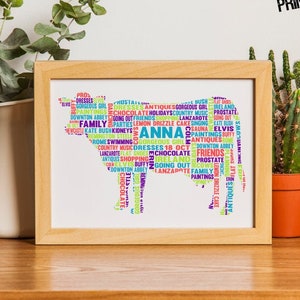 Personalised Cow Word Art Gift - Etsy UK