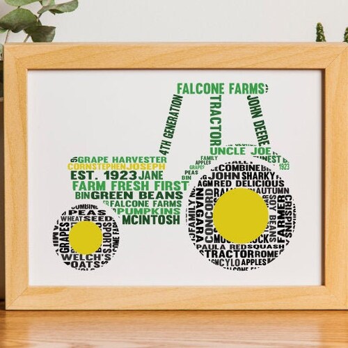 Personalised Tractor Word Art Gift | Etsy UK