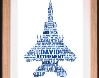 Personalised Spitfire Plane Word Art Gift | Etsy