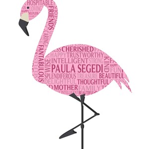 Personalised Flamingo Word Art Gift - Etsy