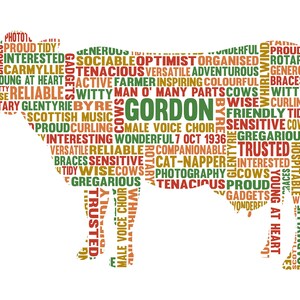 Personalised Cow Word Art Gift - Etsy UK
