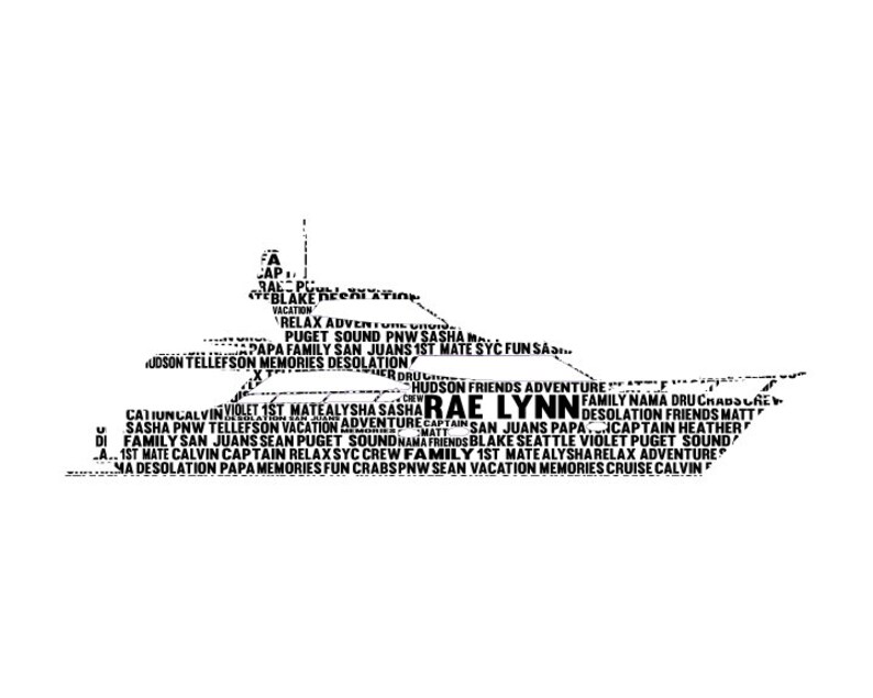 Personalised Yacht Word Art Gift - Etsy