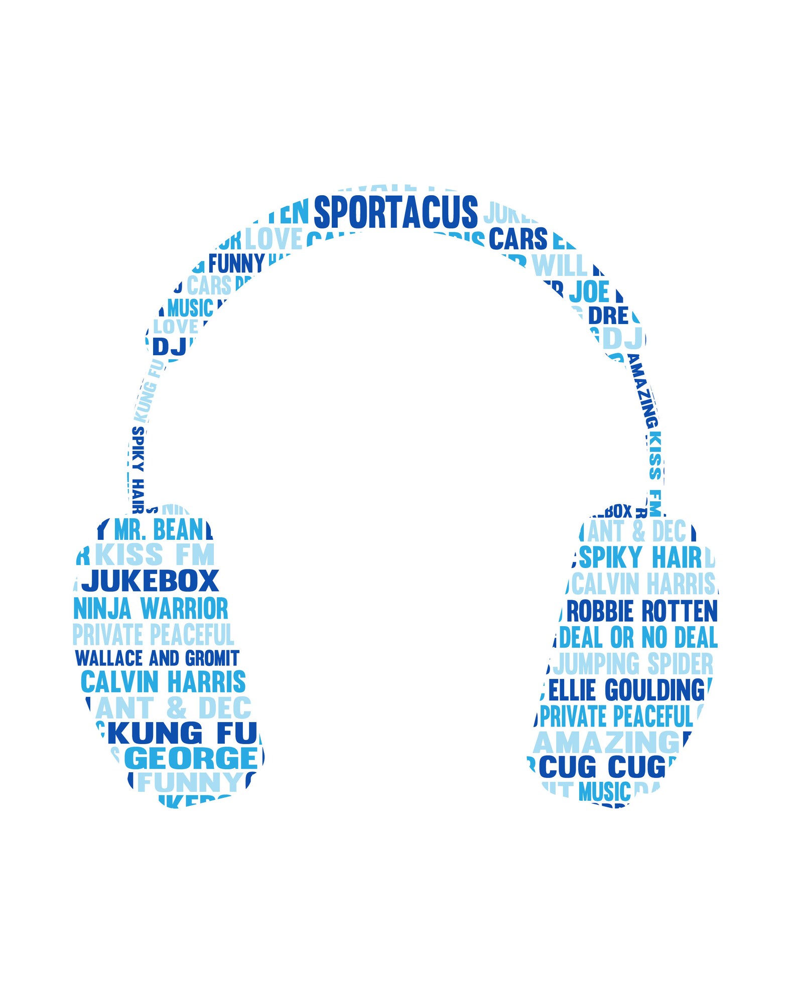 Personalised Headphones Word Art Gift - Etsy
