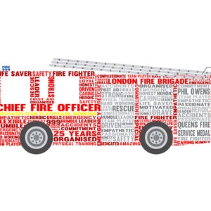 Personalised Fire Engine Word Art Gift - Etsy