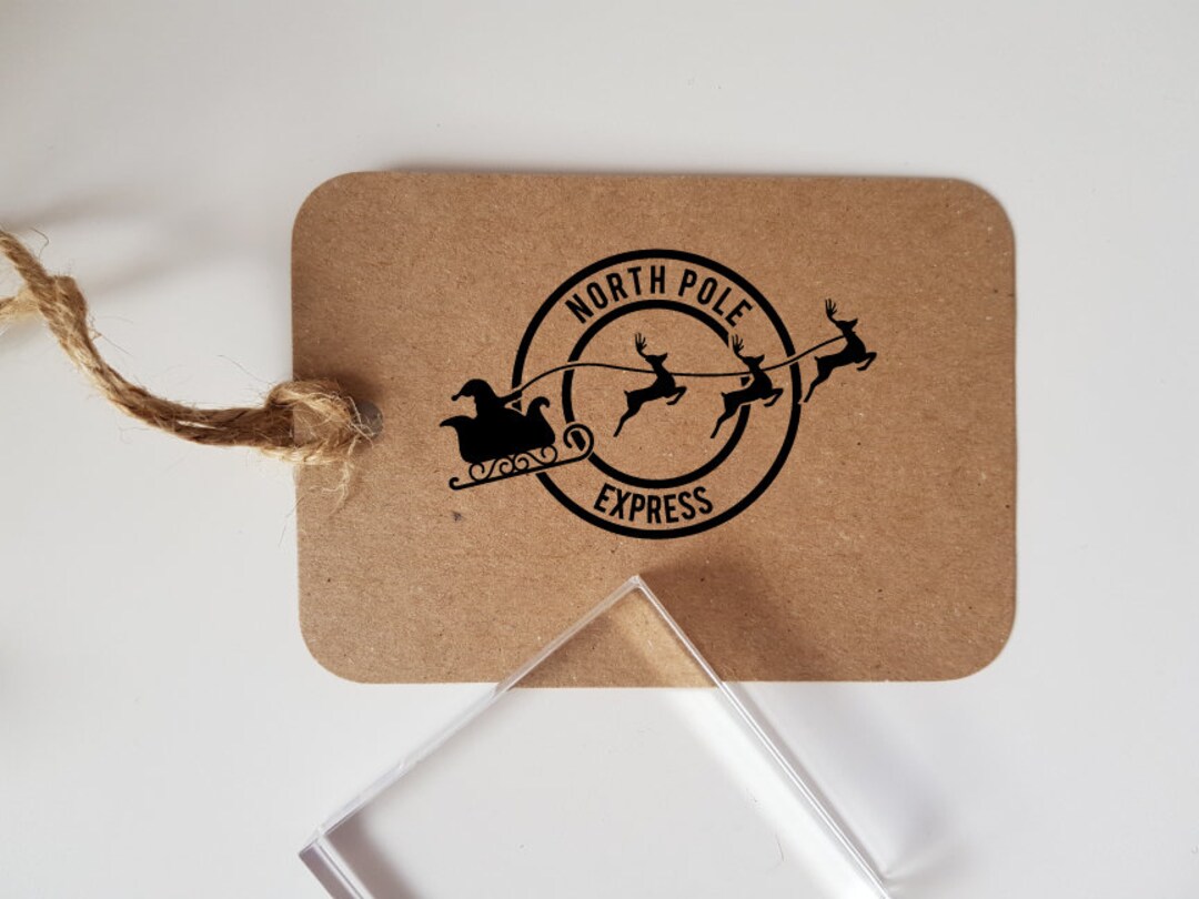 North Pole Express Rubber Stamp - Etsy