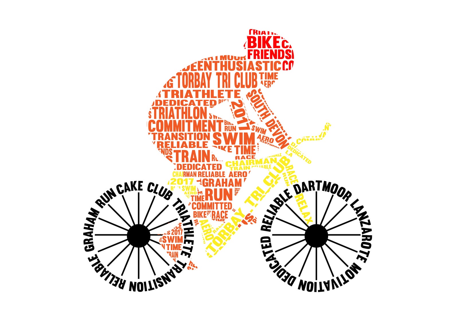 Personalised Bike / Cycling Word Art Gift - Etsy UK