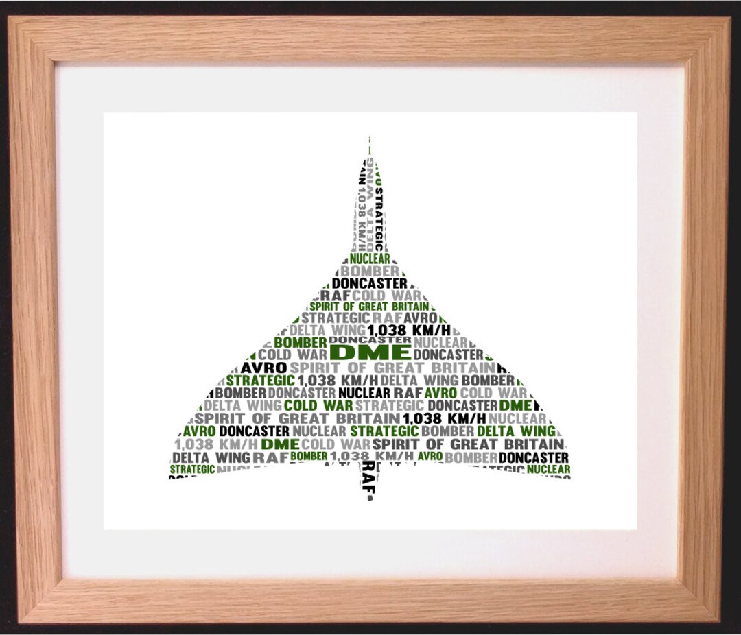 Personalised Vulcan Plane Word Art Gift - Retirement Birthday Service ...