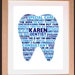 Personalised Tooth Dentist Dental Word Art Gift - Etsy UK