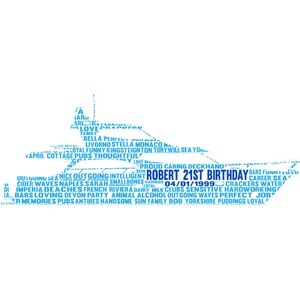 Personalised Yacht Word Art Gift - Etsy