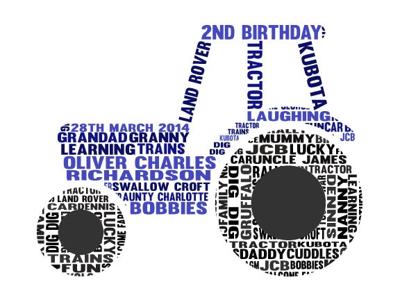 Personalised Tractor Word Art Gift - Etsy UK